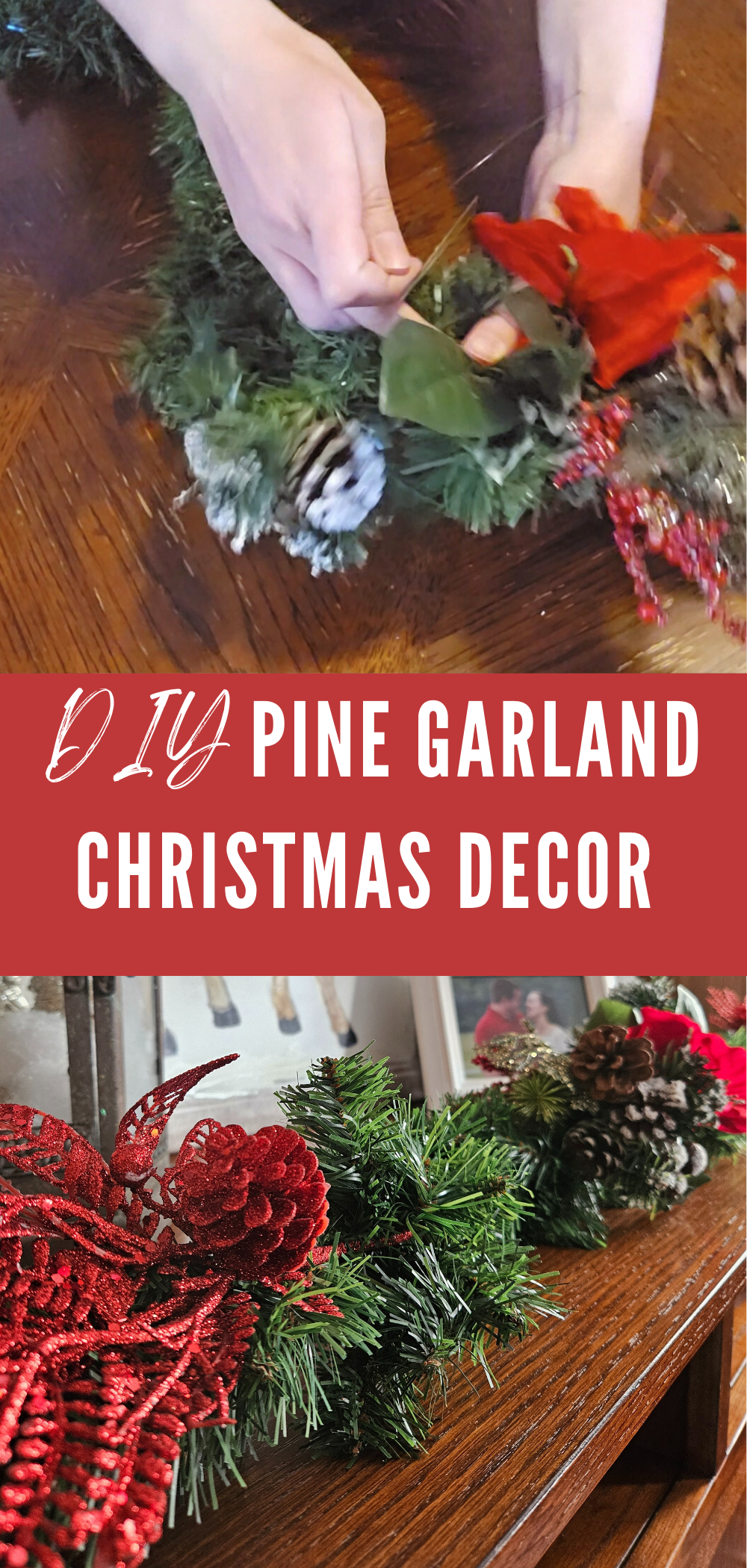 How to Dress Up a Faux Pine Garland (For Cheap!) - Homemaker and Happy