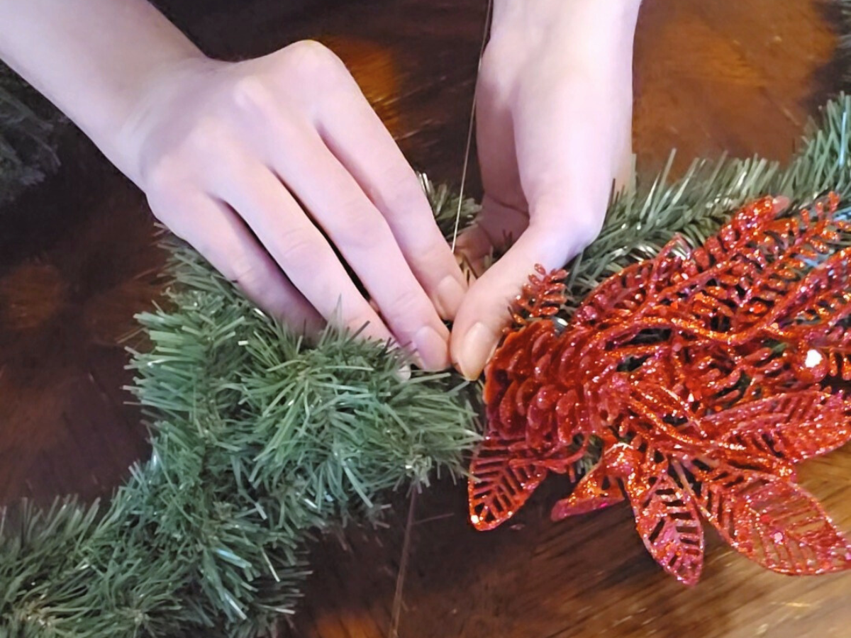 How to Dress Up a Faux Pine Garland (For Cheap!) - Homemaker and Happy