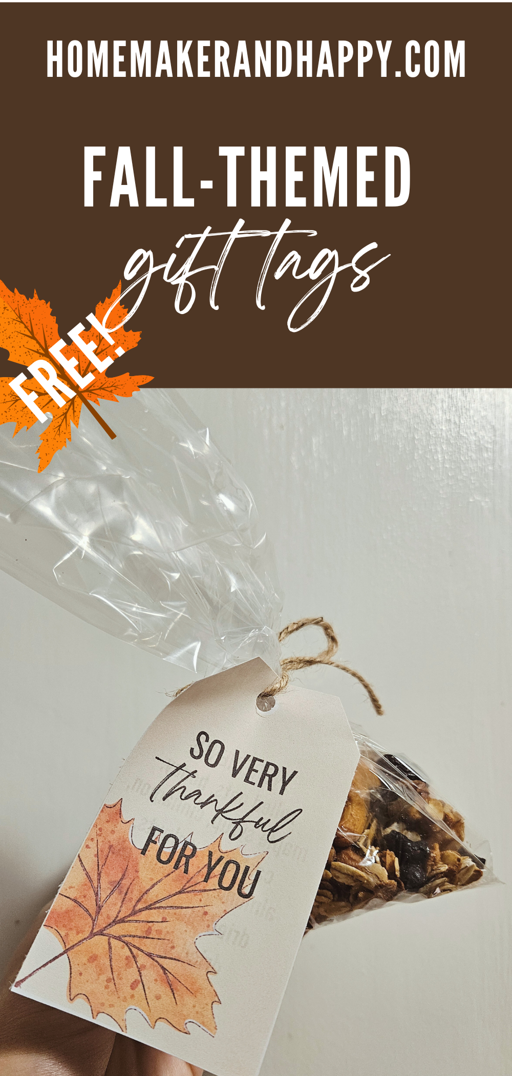 Free " Handmade with Love" Printable Gift Tag for Fall - Homemaker and ...